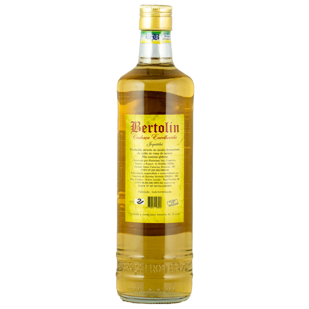 Cachaça Bertolin Jequitibá 700ml - Cachaçaria Nacional