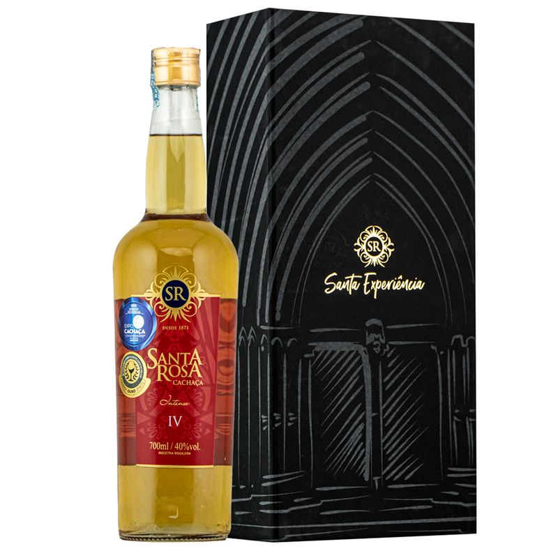 Kit Cachaça Santa Rosa IV Anos Intense 700ml c/ Caixa e Copos ...