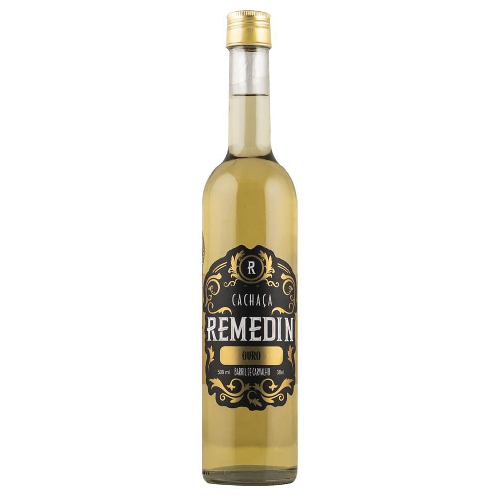 Cachaça Remedin Ouro Carvalho Francês 500ml c/ Box - Cachaçaria Nacional