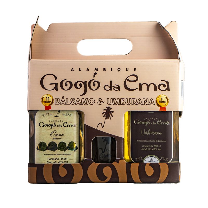 Kit Cachaças Gogó da Ema Bálsamo e Amburana 200ml - Cachaçaria Nacional
