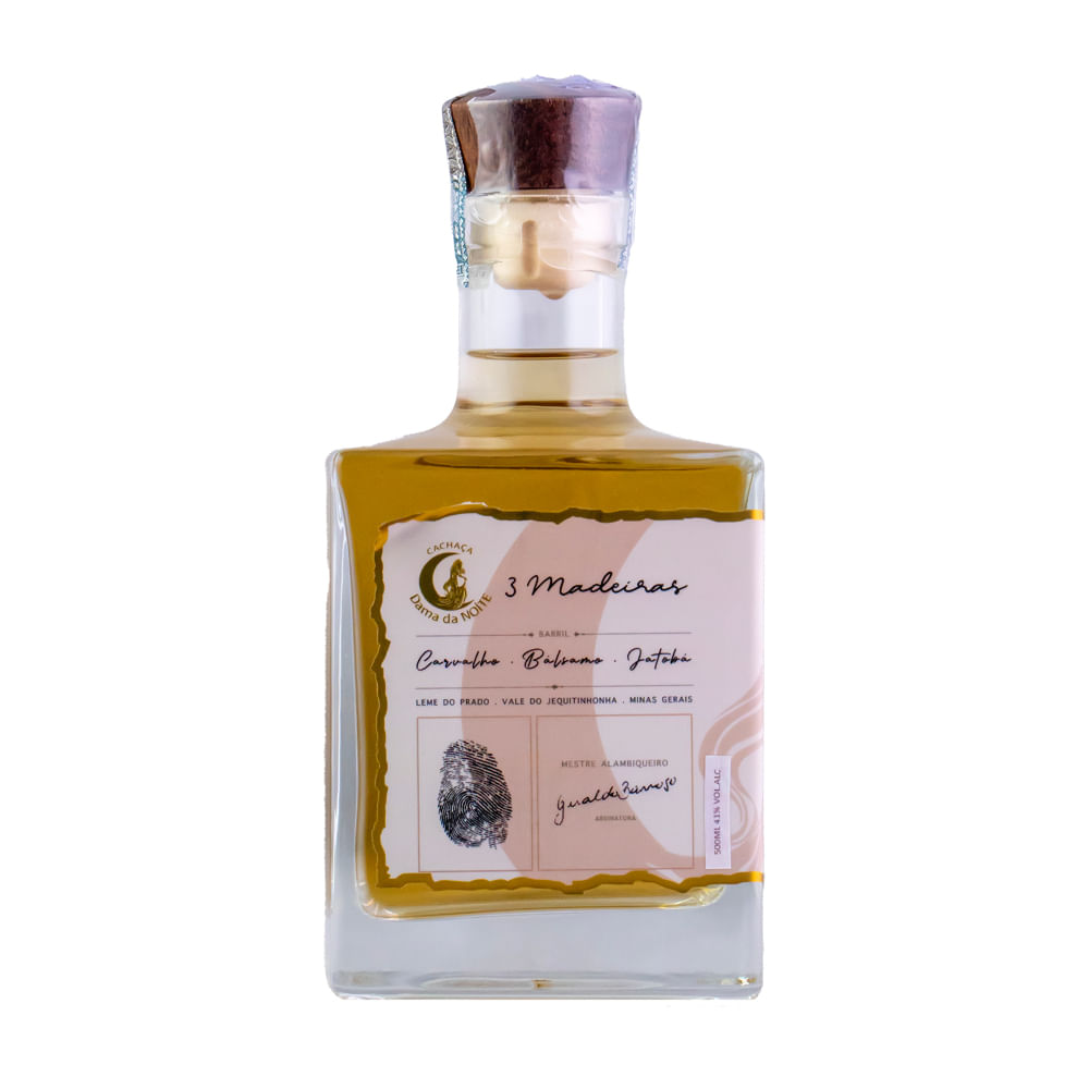 Cachaça Dama da Noite Três Madeiras 500ml - Cachaçaria Nacional