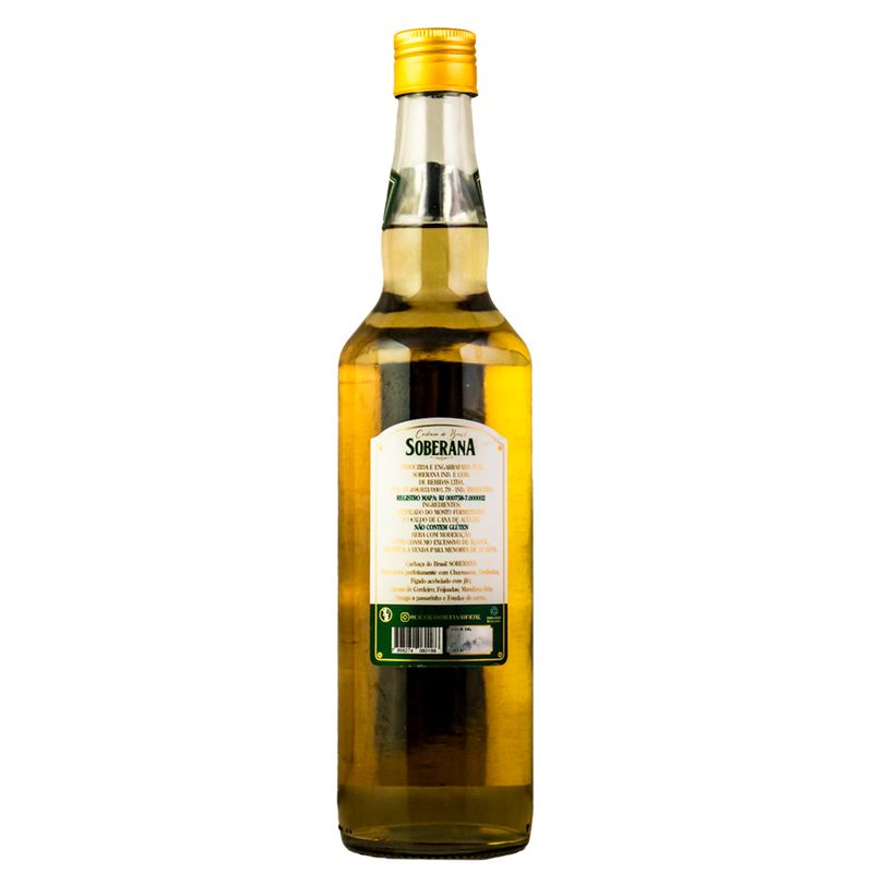 Cachaça Soberana Carvalho Americano 700ml - Cachaçaria Nacional